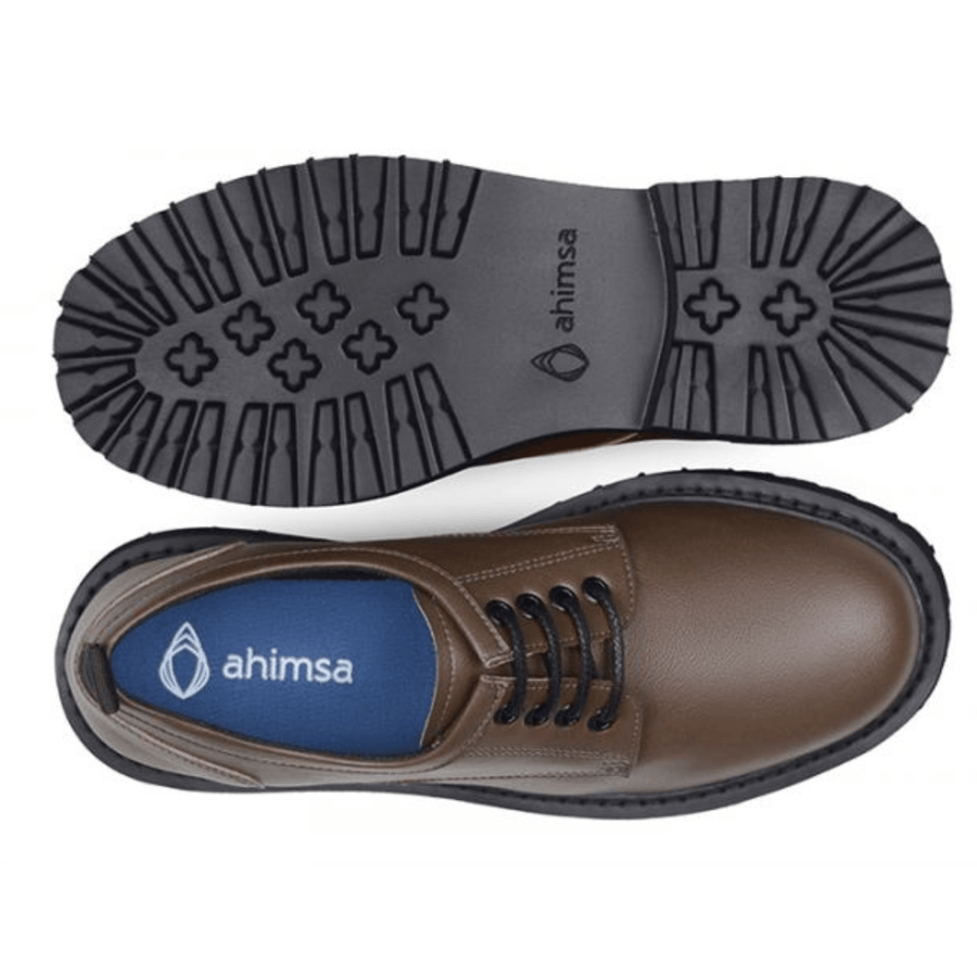 'Everyday Derby' unisex vegan shoe with chunky sole by Ahimsa - cognac ...